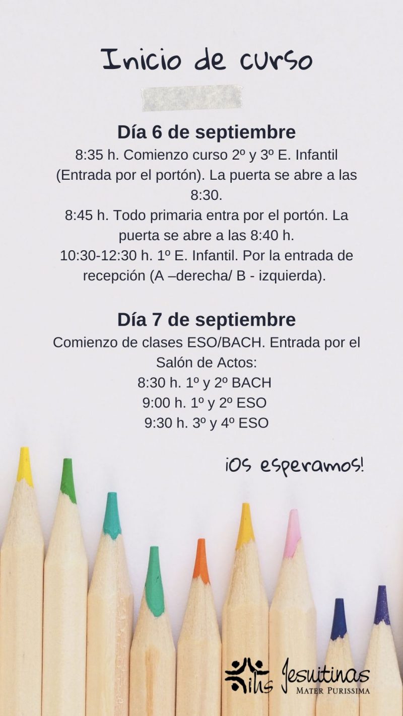 Inicio de curso – Jesuitinas Mater Purissima